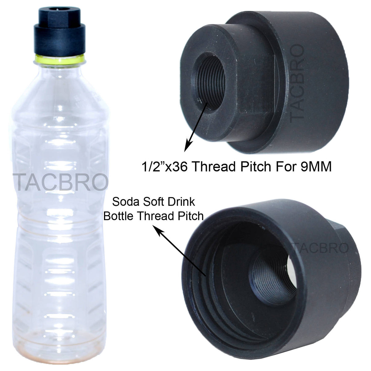 Soda Pop Bottle Cleaning Patch Trap Muzzle Adapter - Choose Your Threa ...