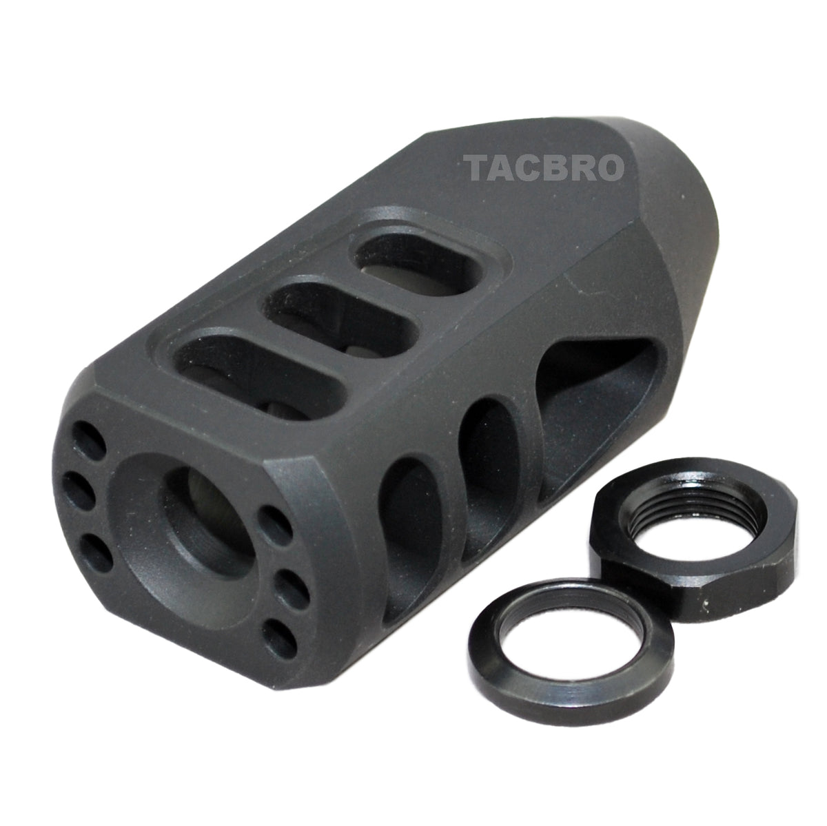 Anodized Aluminum Tanker Style Muzzle Brake 1/2"x28 RH TPI For 9MM - C ...