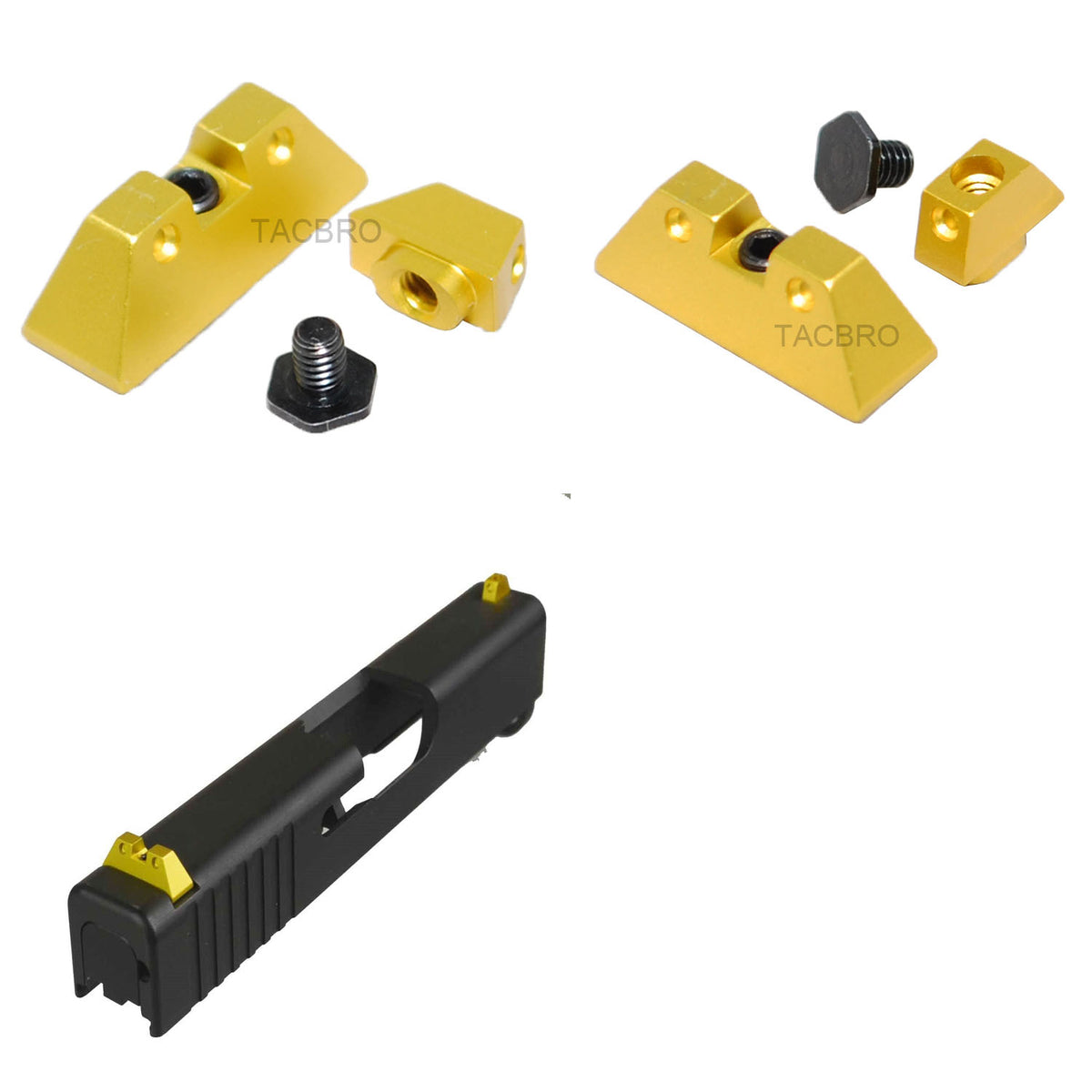 Anodized Aluminum Front & Rear Sight For GLOCK G43 G43X G42 – TacBroUSA