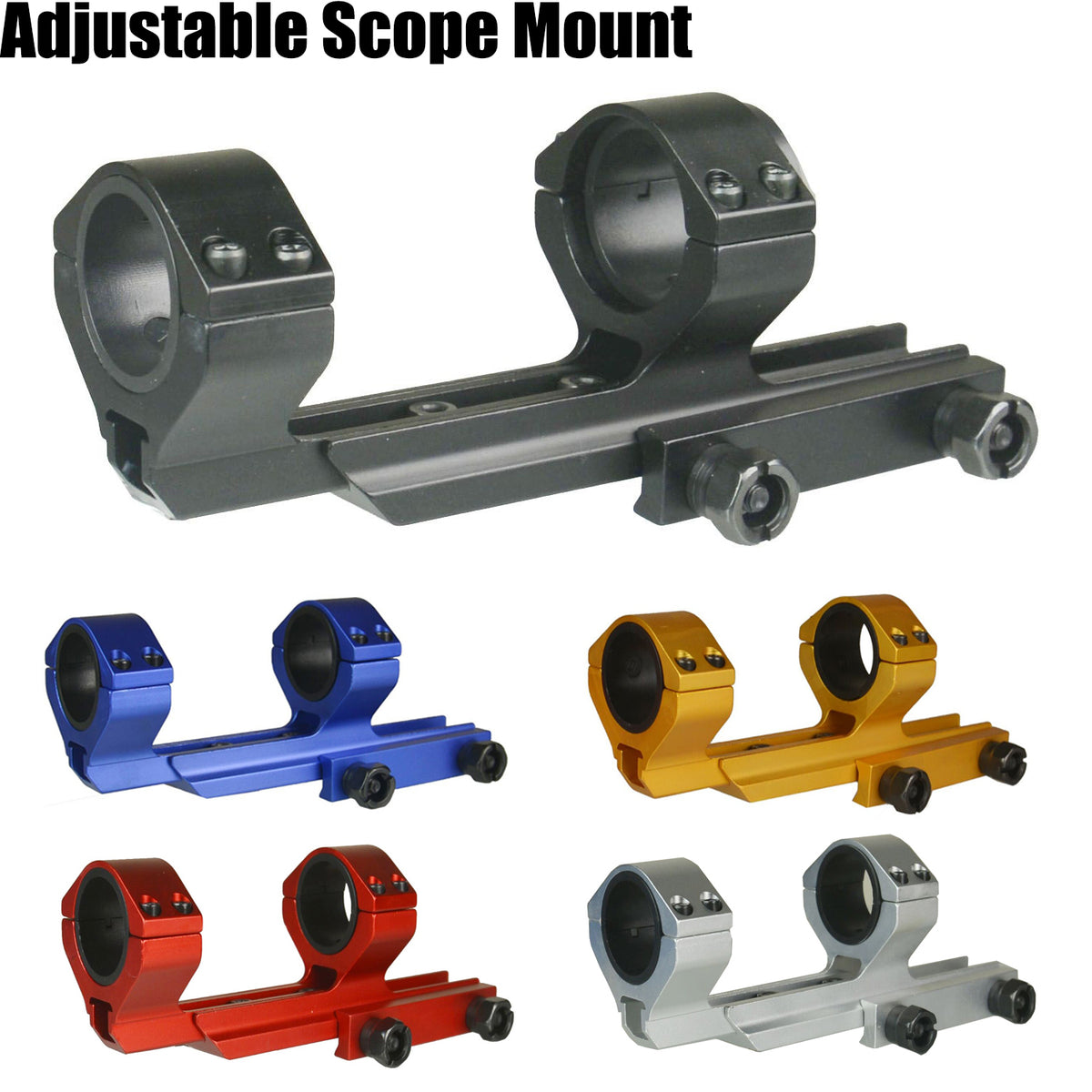 Offset Cantilever Picatinny/Weaver Adjustable Scope Mount 30mm/1" With ...