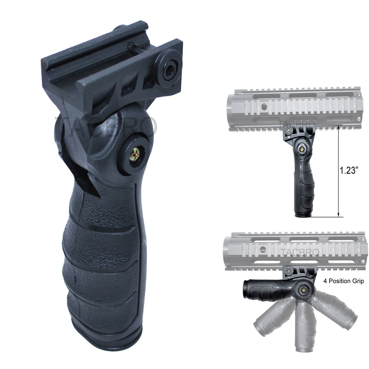 Tactical Folding Foregrip Vertical Forward Fore Hand Grip Picatinny ...